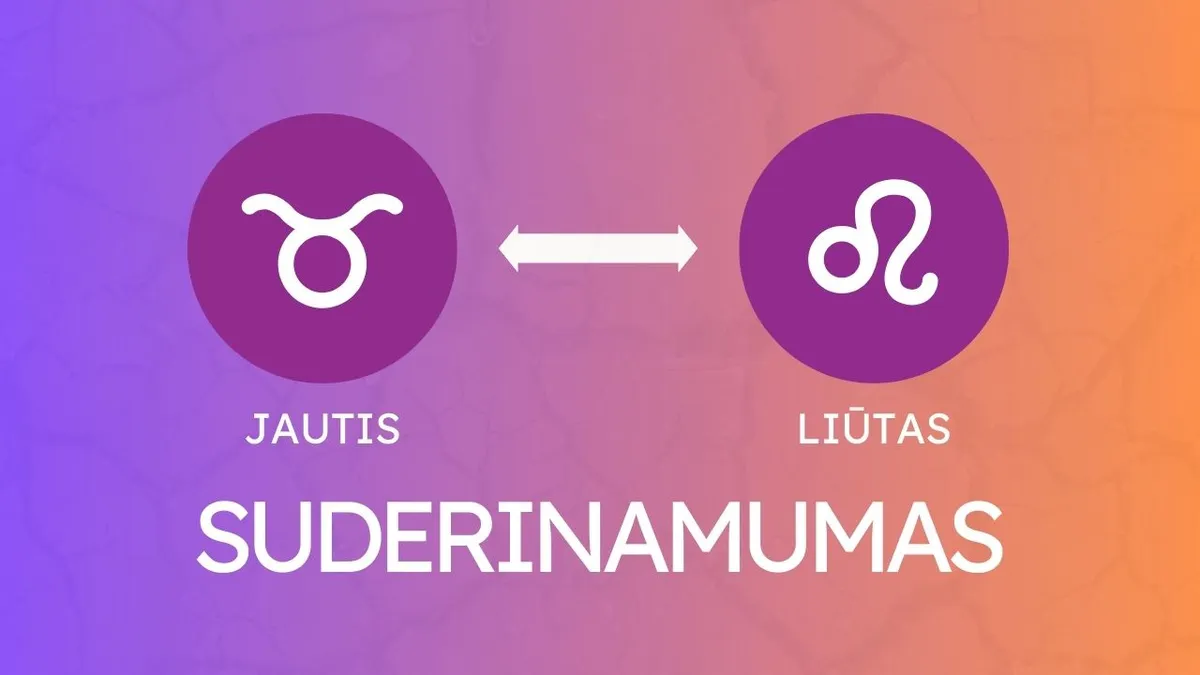 Jautis ♉️ ir Liūtas ♌️: Zodiakų Suderinamumas - bling.lt